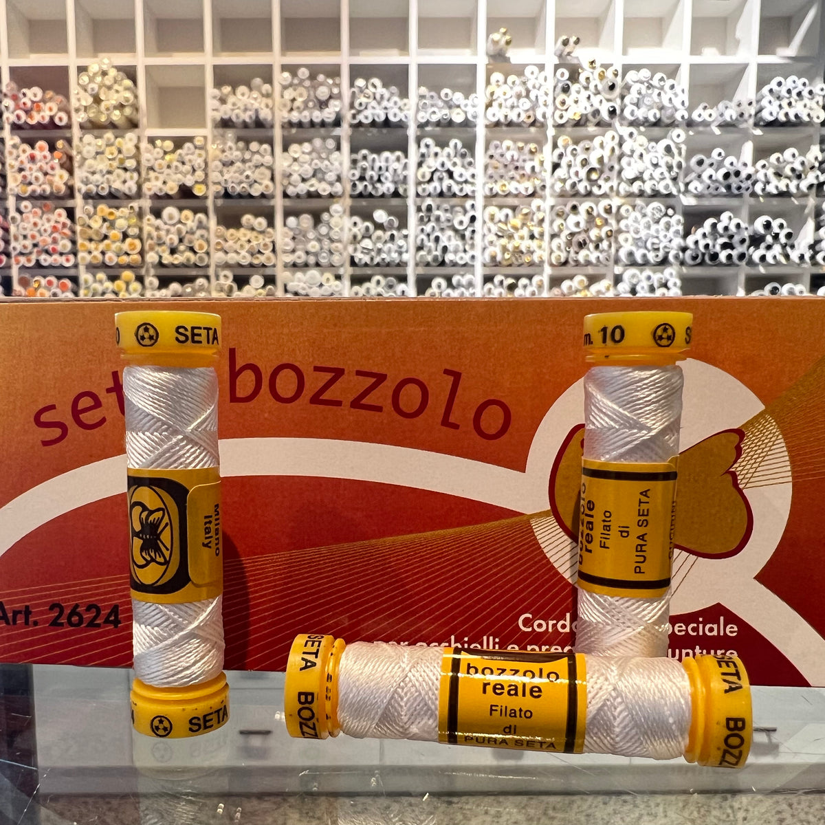 Bianco / White #000 - Seta Bozzolo Buttonhole Silk Twist / 10m spool ...