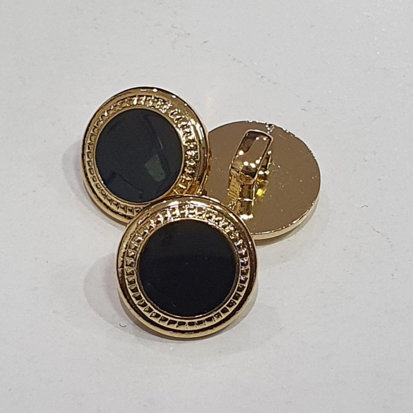 Button Gold Rim / Black Centre / Plastic – Buttonmania