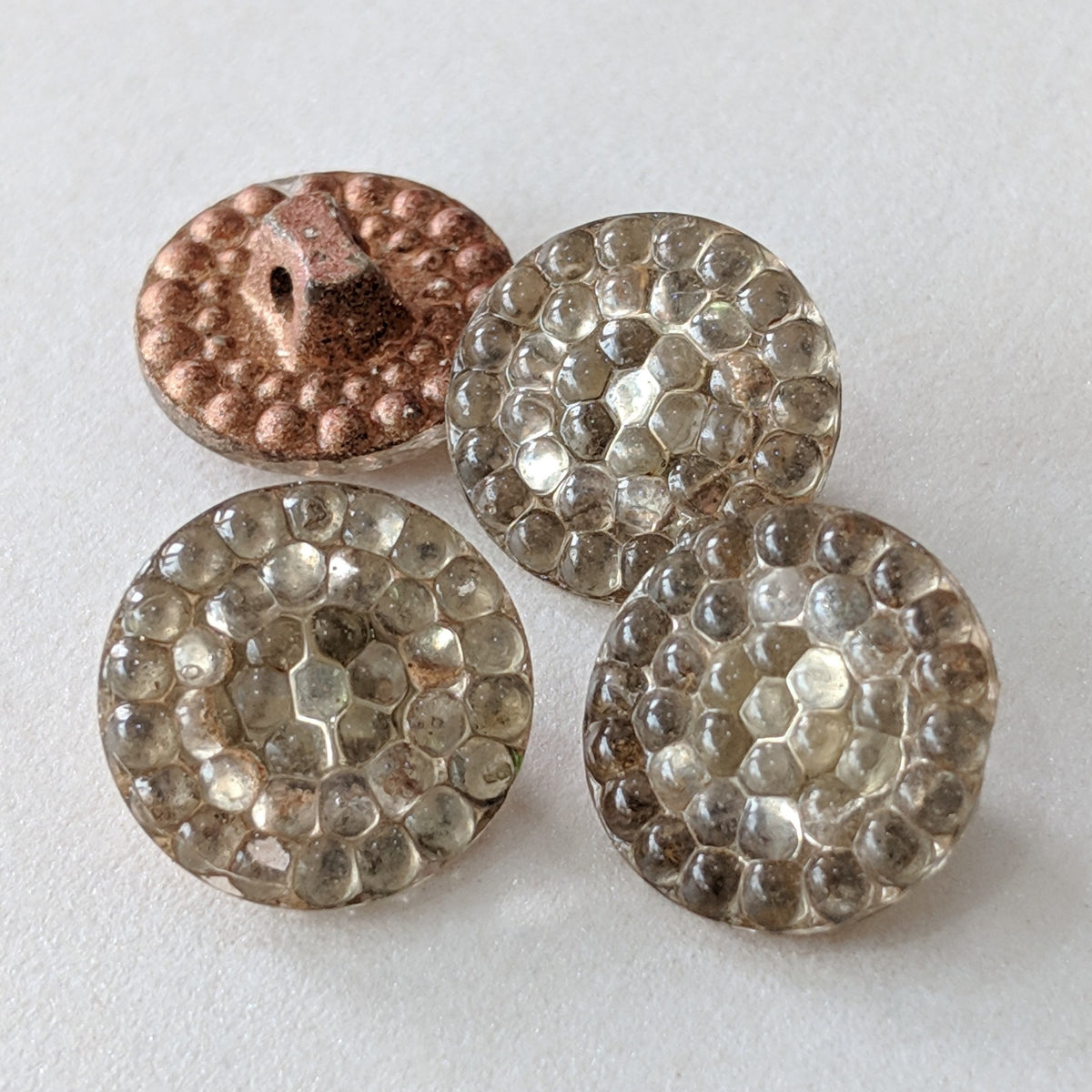 Clear Glass with Mercury Back / Bumpy / Vintage Shank Buttons – Buttonmania