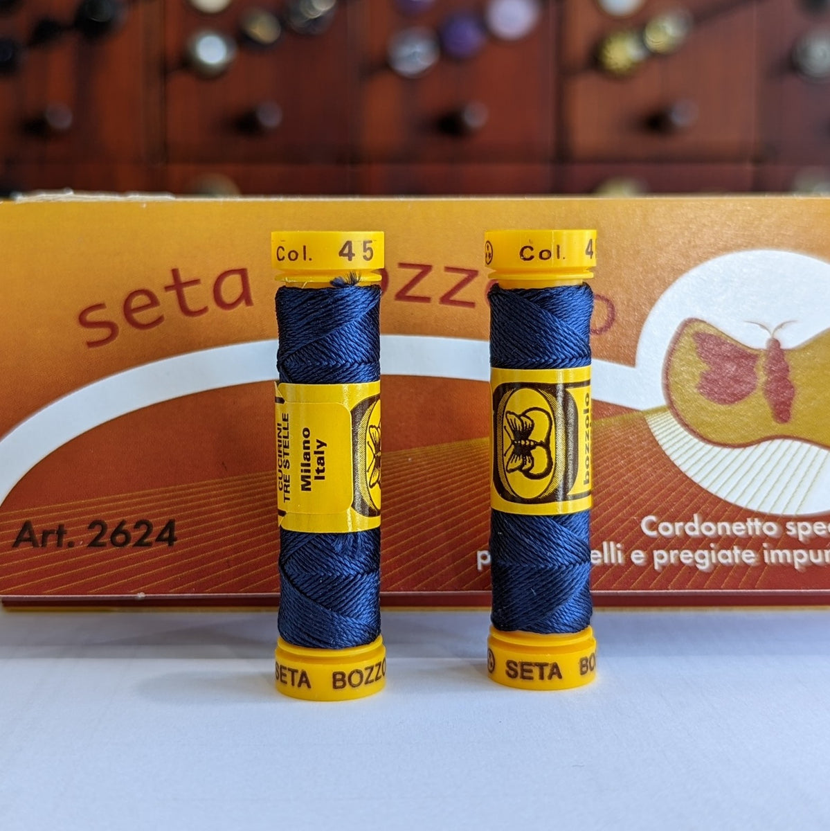 Light Navy #045 - Seta Bozzolo Buttonhole Silk Twist / 10m spool ...
