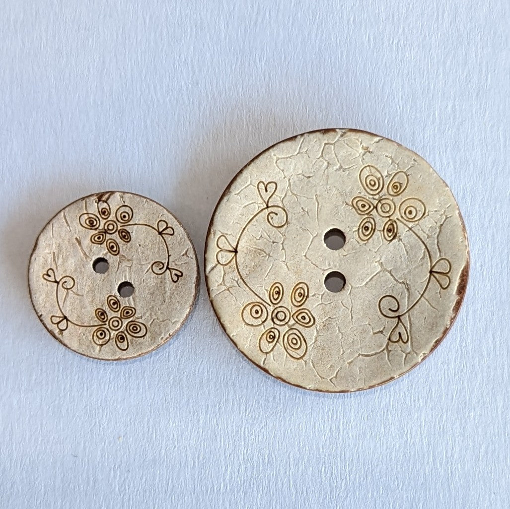 Coconut / Lasered Flower / 5 Colours – Buttonmania