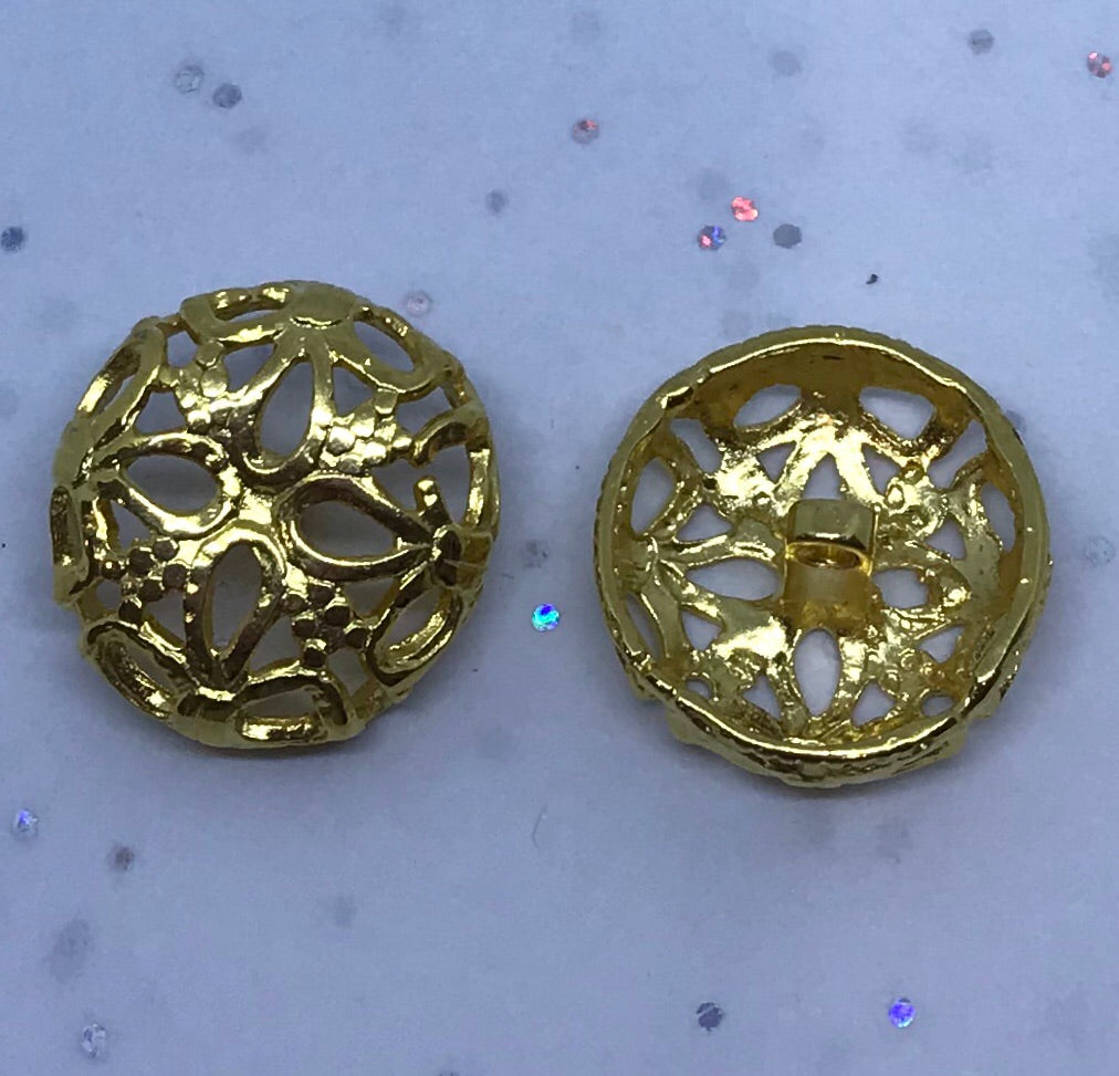 Button Gold / Loops and dots patterned / Shiny – Buttonmania