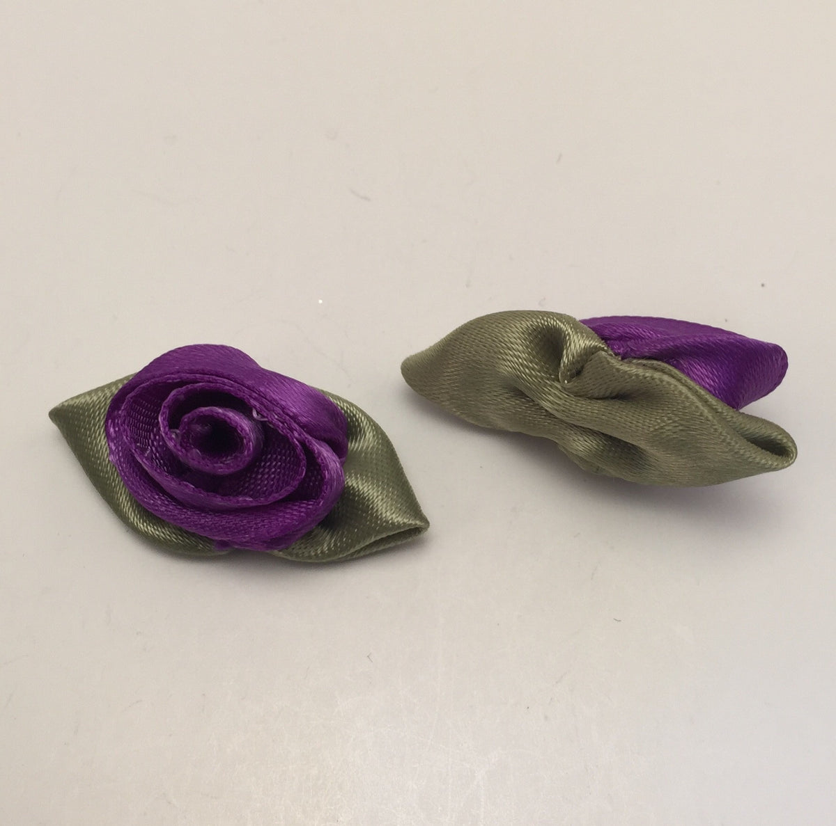 Purple Satin Ribbon Rosettes – Buttonmania